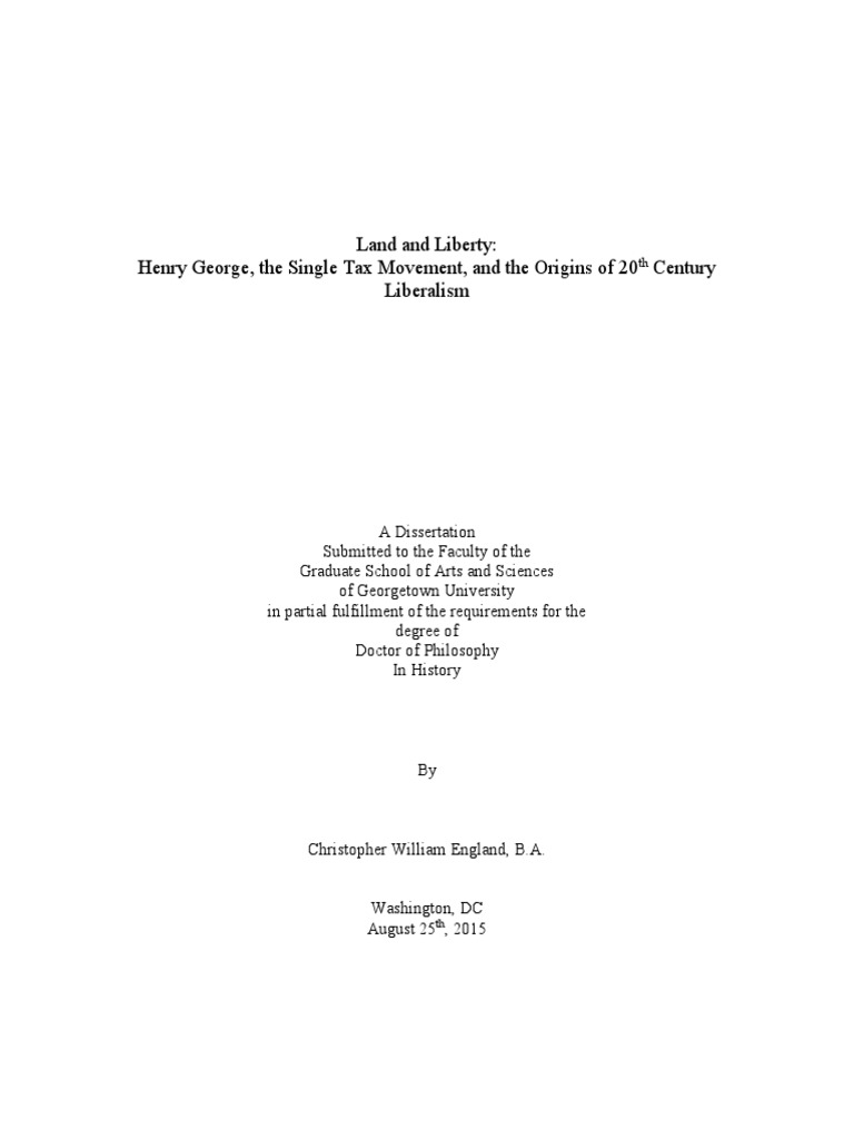 Christopher William England - Land and Liberty: Henry George, The ...