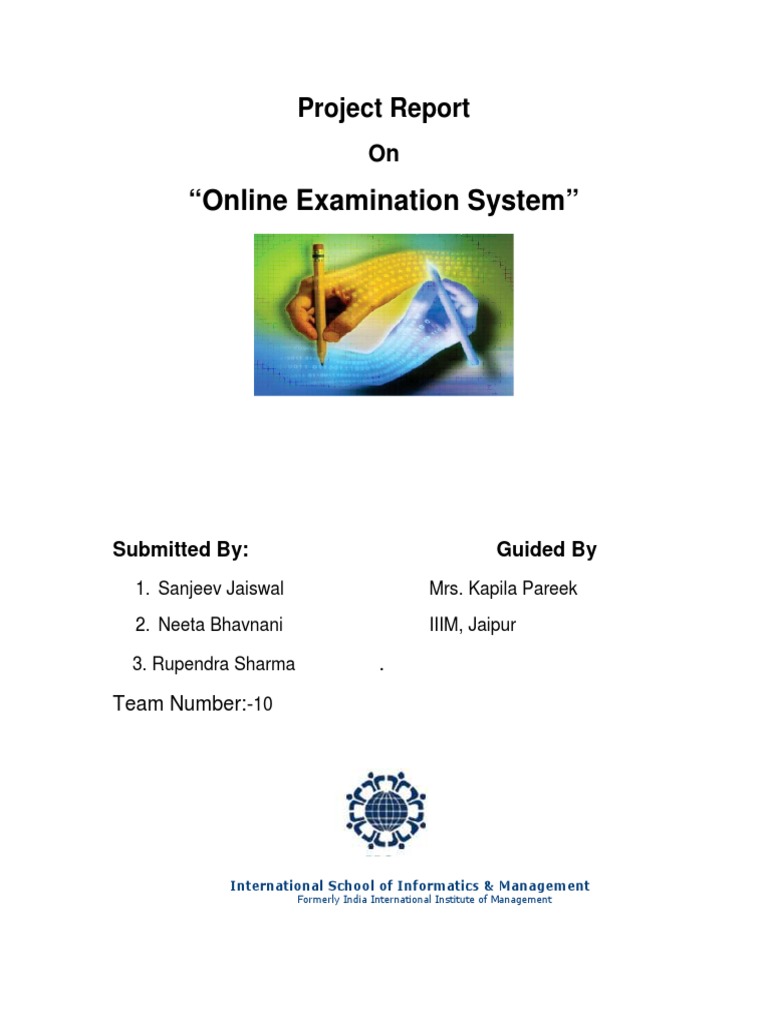 "Online Examination System": Project Report | PDF | Test (Assessment ...