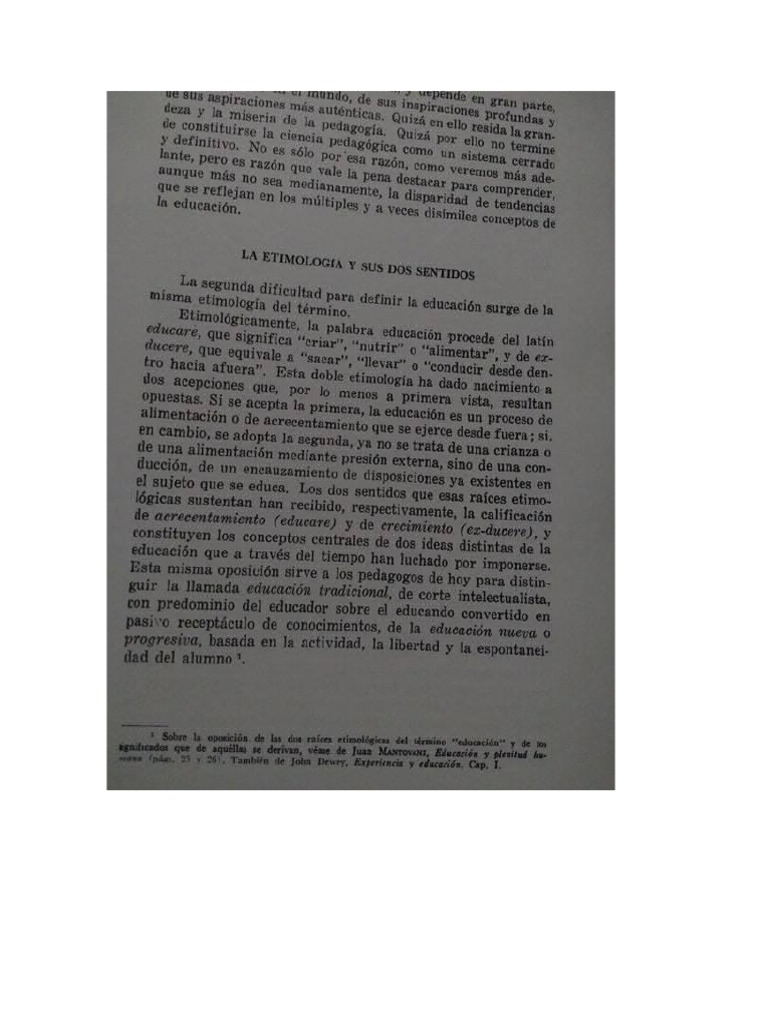 Etimología de Educación - Pedagogía General, Nassif | PDF