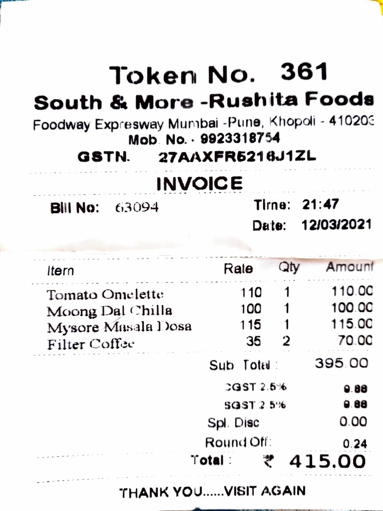 Food Bill-415 | PDF