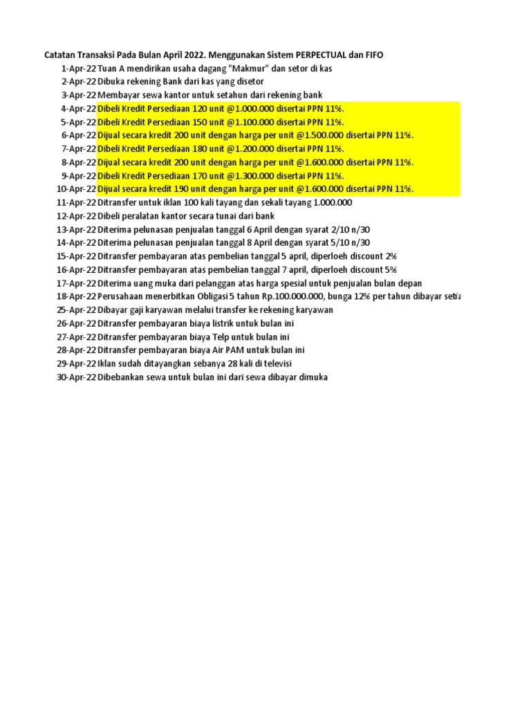 Latihan 3, Perpectual, FIFO | PDF