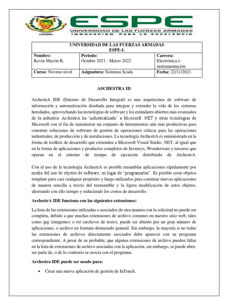 Archestra Id | PDF | Software de la aplicacion | Entorno de desarrollo ...
