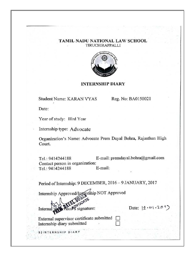 Intern Diary Law | PDF | Government | Government Institutions