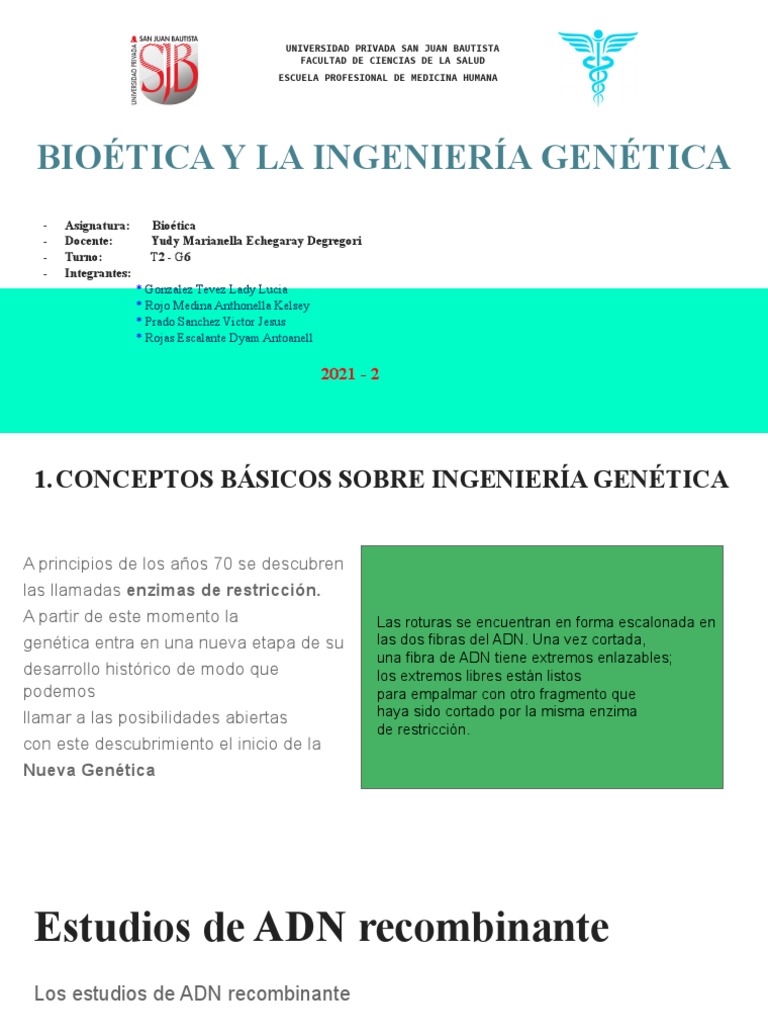 Bioetica y La Ing. Genetica | PDF | Ingeniería genética | Adn