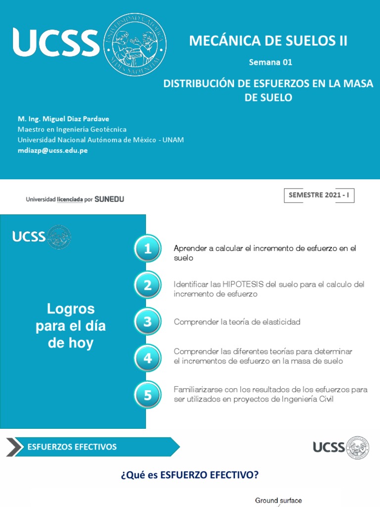2 - Esfuerzo en La Masa de Suelo - UCSS - IG | PDF | Masa | Mecánica