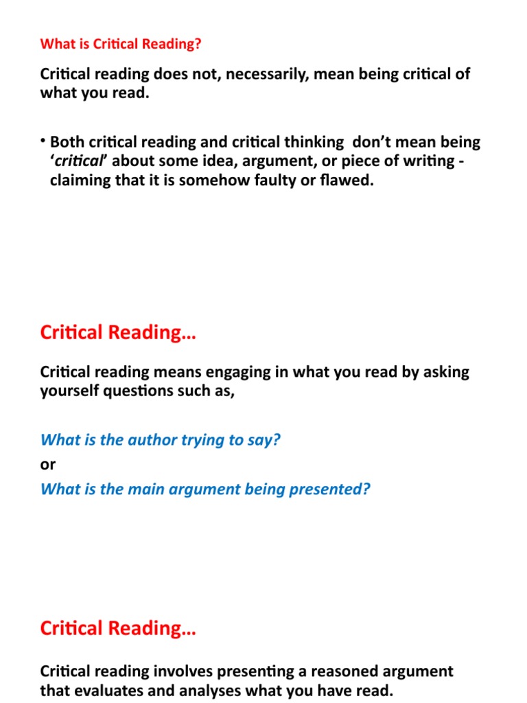 5. Critical Reading | PDF