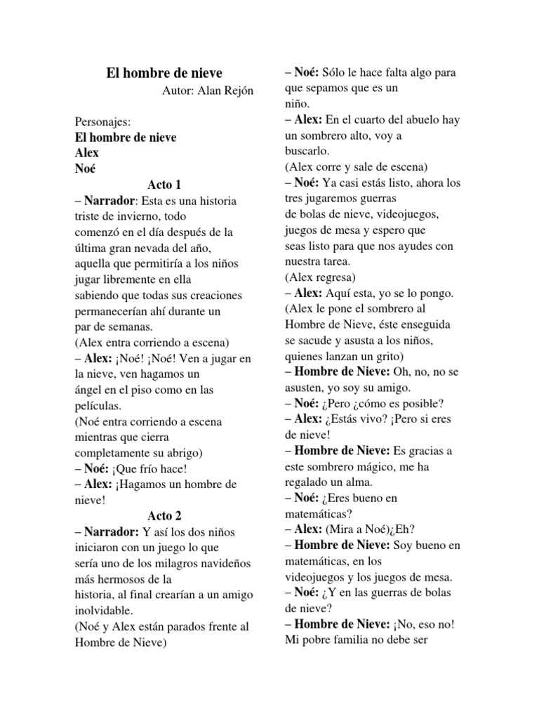 Obra - EL HOMBRE DE NIEVE | PDF