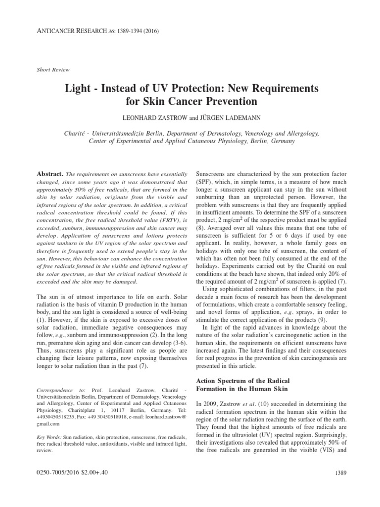 1389 Full | PDF | Sunscreen | Ultraviolet