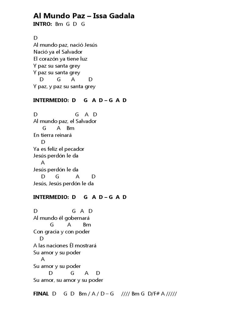 Al Mundo Paz - Issa Gadala | PDF