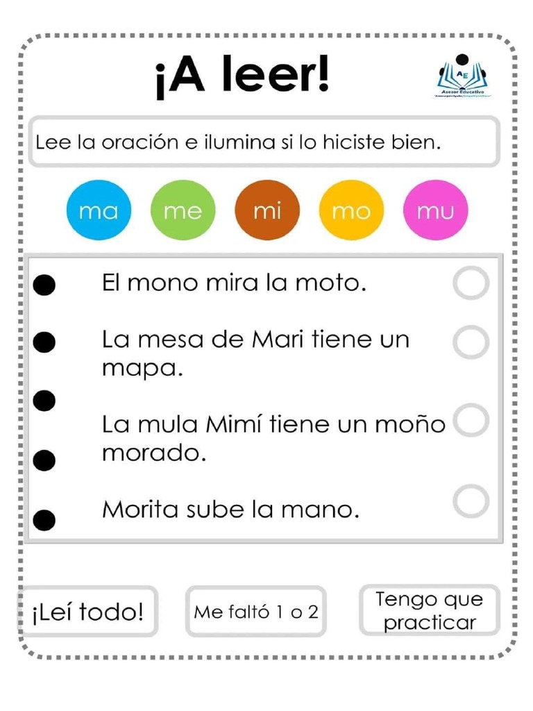 Oraciones y Lecturas Cortas para Primer Grado | PDF