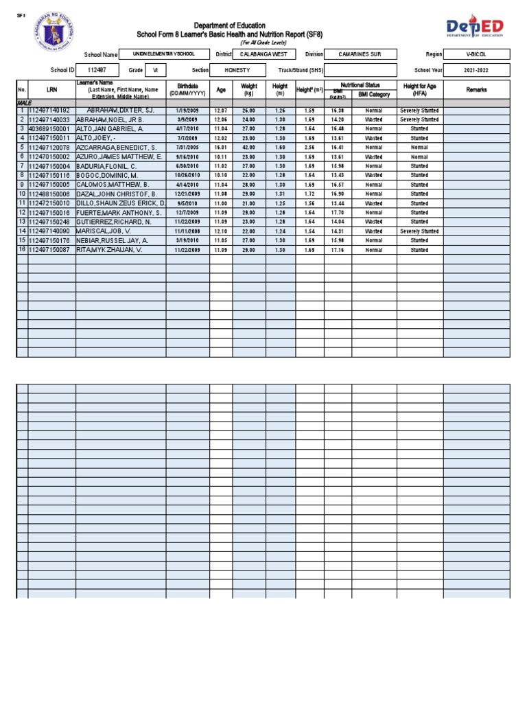 sf8 try | PDF | Anthropometry | Physical Attractiveness