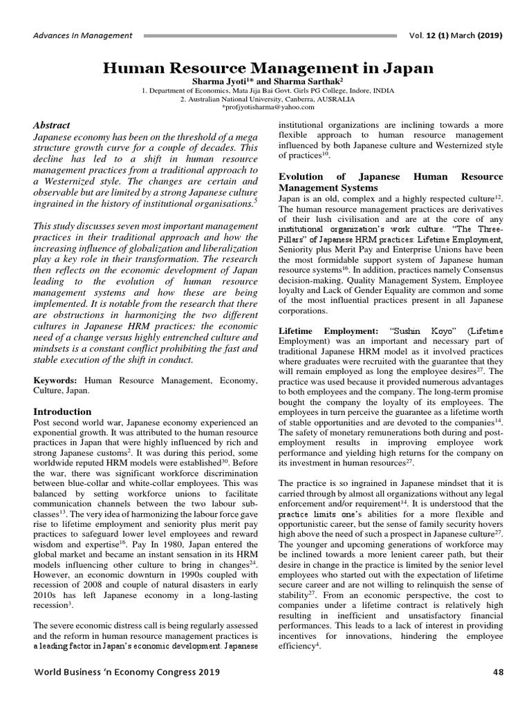 Unit 8 HRM Practices in Japan | PDF | Employment | Human Resource ...