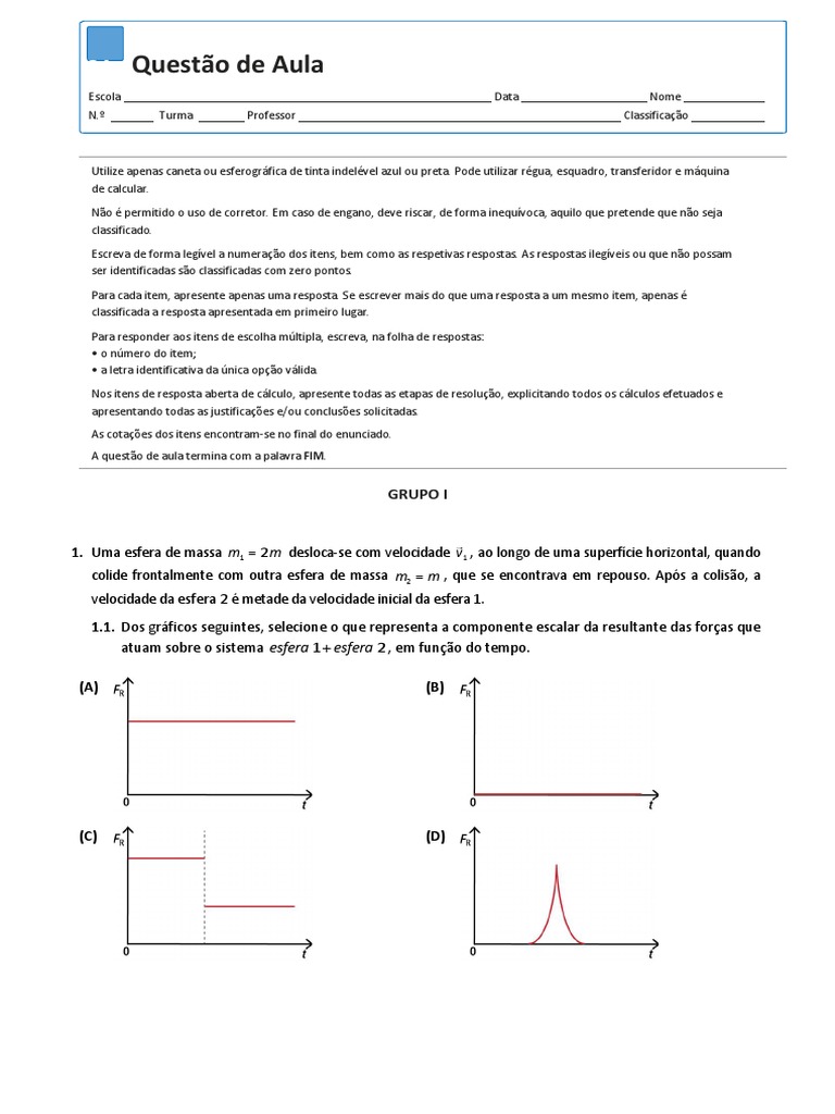 Ef12 Questao Aula 3 Resolucao | PDF | Colisão | Flutuabilidade