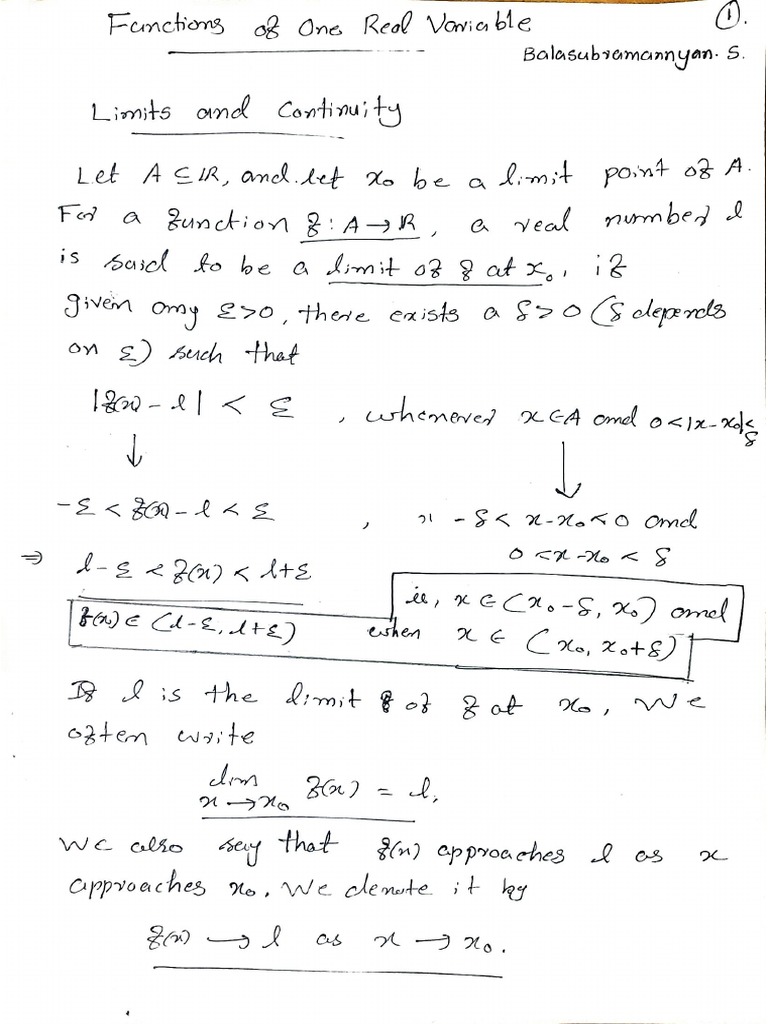 Limits and Continuity Handwritten | PDF