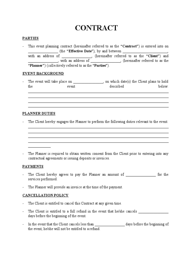 Event Planning Contract Template Signaturely | PDF | Government ...