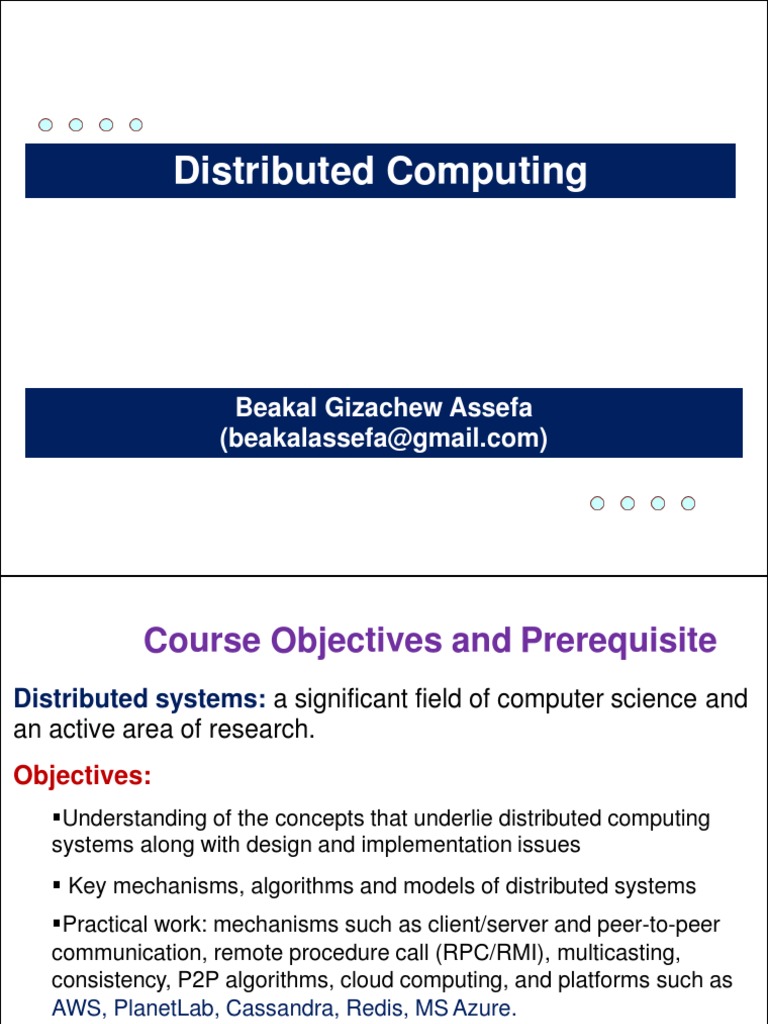 Distributed Computing: Beakal Gizachew Assefa | PDF | Distributed Computing | Replication ...