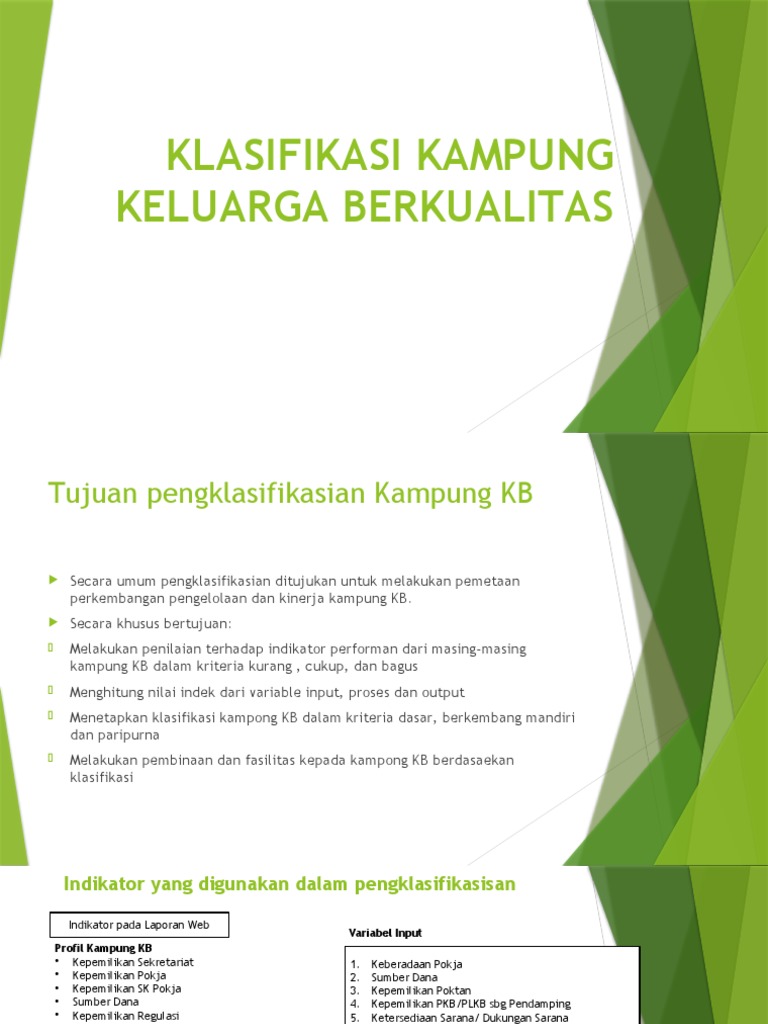 Klasifikasi Kampung KB | PDF