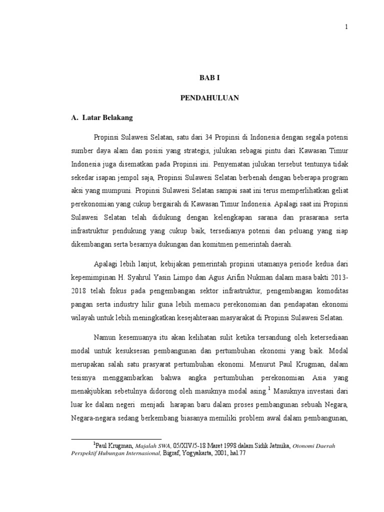 Bab I Pendahuluan A. Latar Belakang: Perspektif Hubungan Internasional ...
