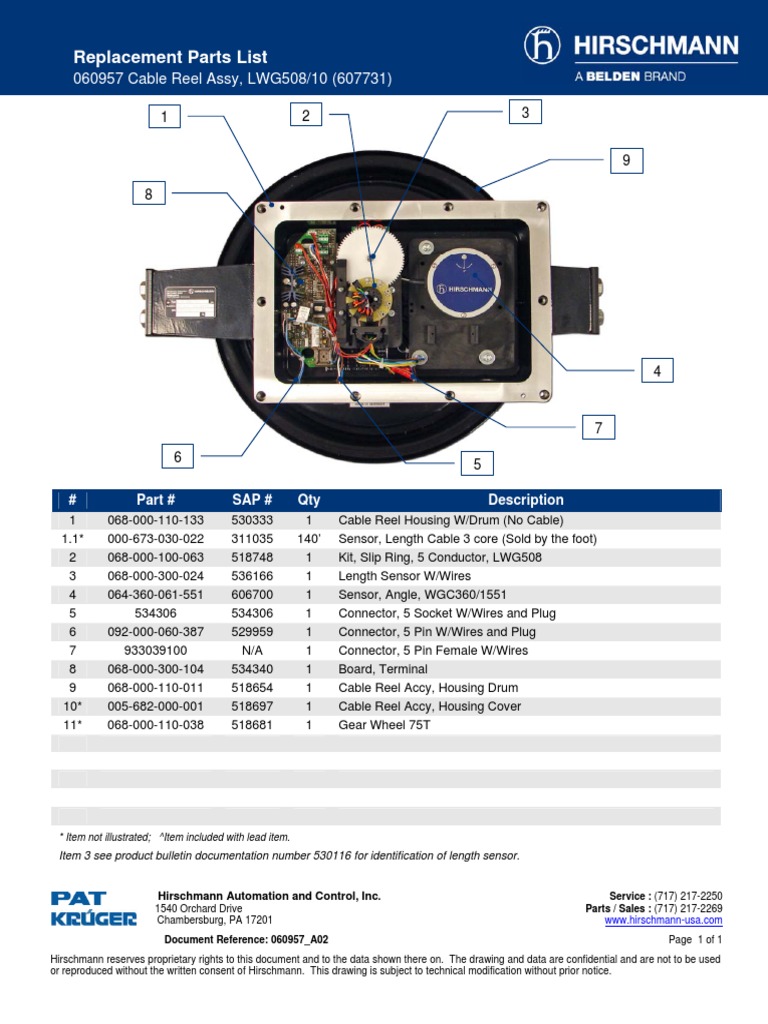 PAT Hirschmann Cable Reel Breakdown | PDF | Electrical Connector ...