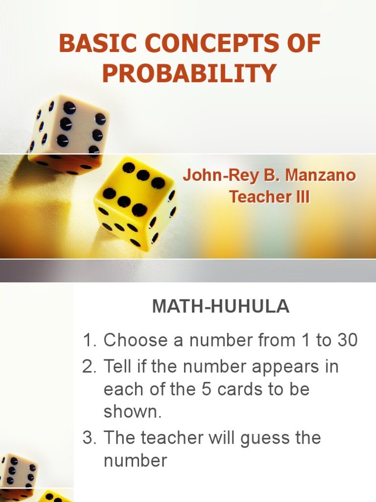 Basic Concepts of Probability | PDF | Probability | Probability And ...