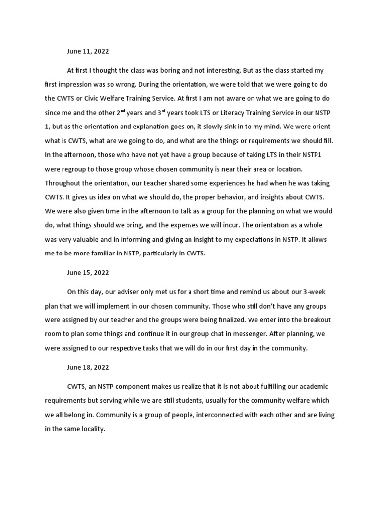 NSTP Reflection | PDF | Education Theory | Applied Psychology