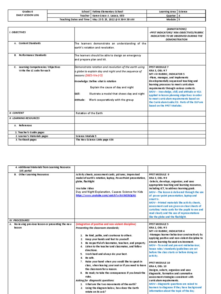Explaining Day and Night Through Earth's Rotation: A Lesson on the ...