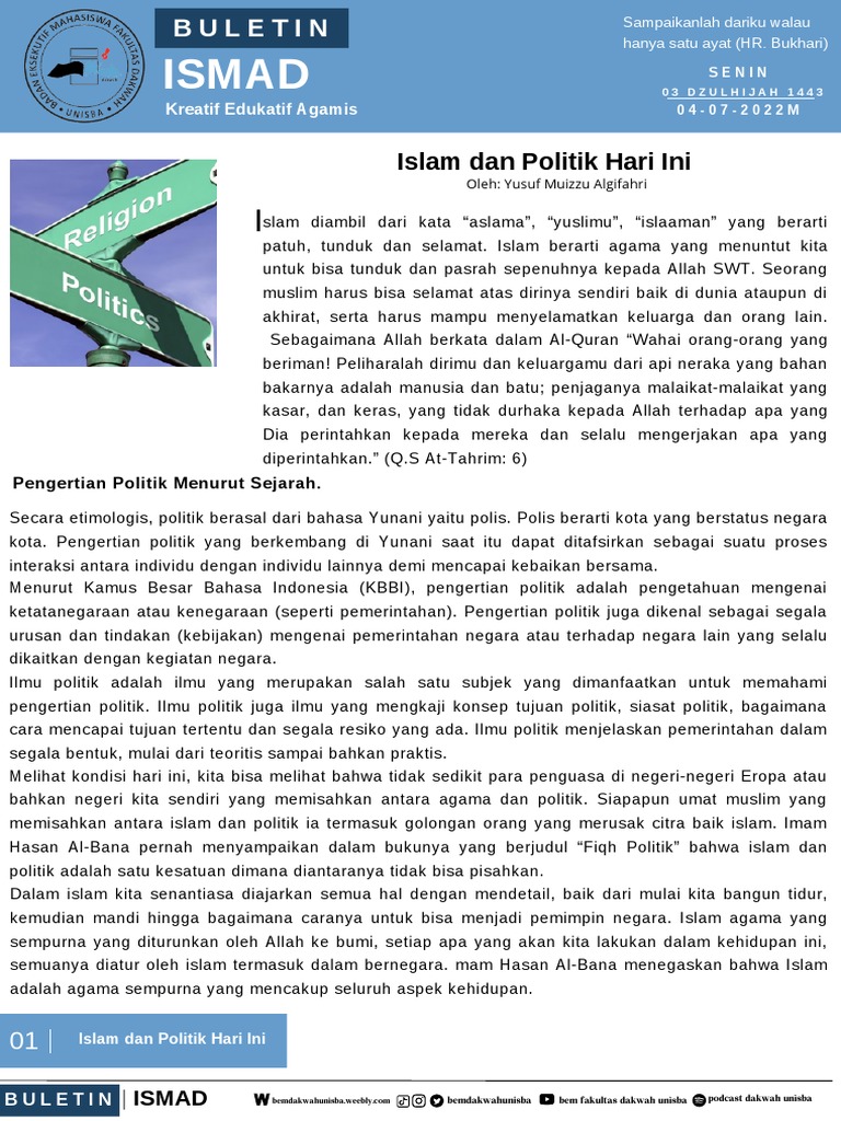 Buletin Yusuf Islam Dan Politik Hari Ini | PDF