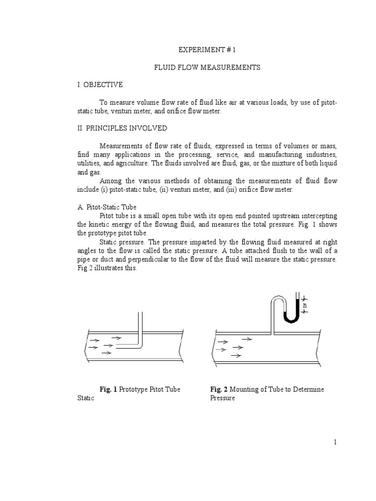 Experiment 1 | PDF | Flow Measurement | Fluid Dynamics
