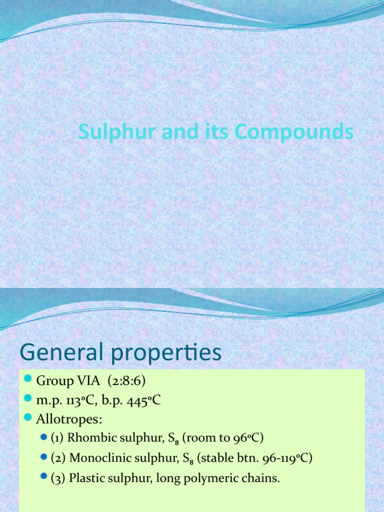 Form 3 16 Sulphur and Its Compounds | PDF | Sulfuric Acid | Sulfur Dioxide