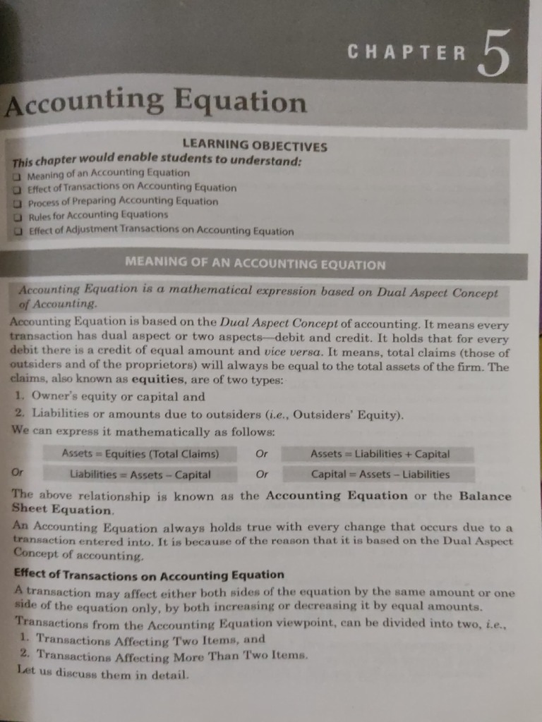 Chapter 5 Accounting Equation | PDF | Expense | Debits And Credits