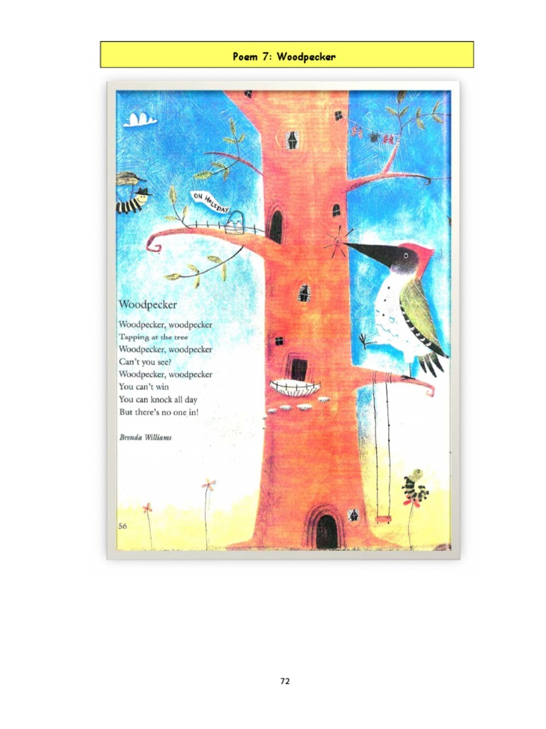 Poem 7: Woodpecker | PDF | Poetry | Rhyme