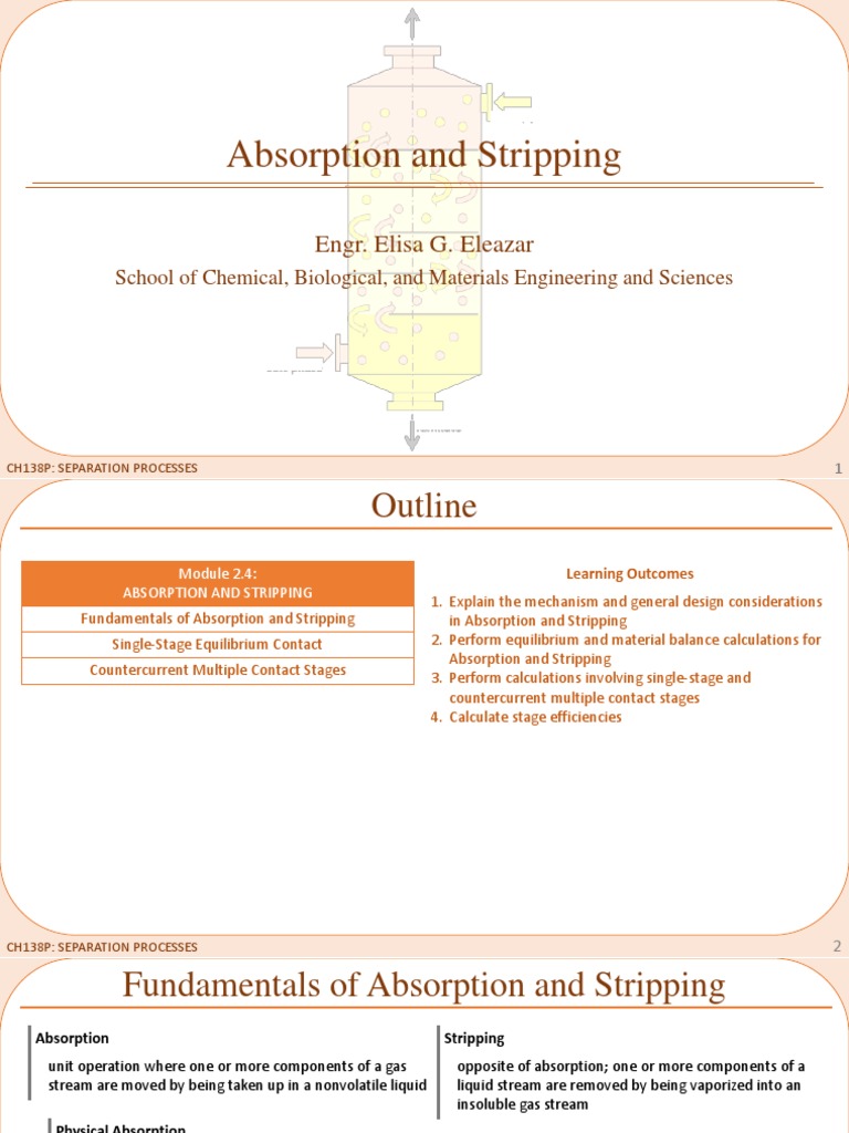 Absorption vs Stripping Fundamentals | PDF | Solubility | Gases