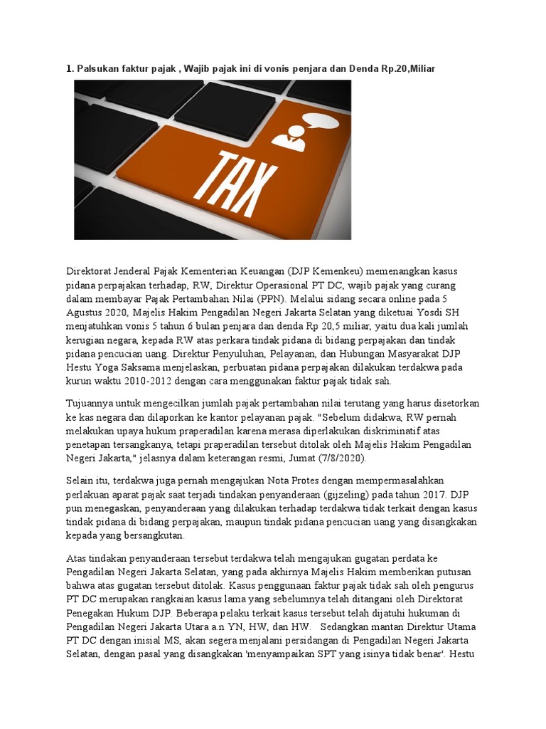 Kliping Hukum Pajak | PDF
