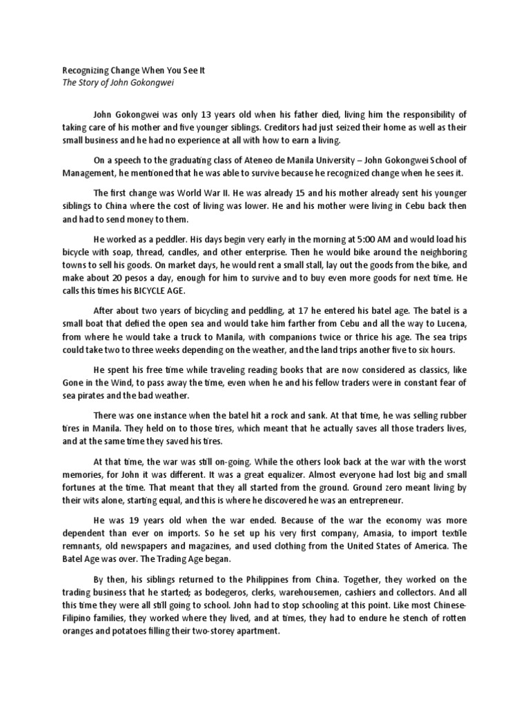 John Gokongwei: A Journey of Resilience | PDF | Economies