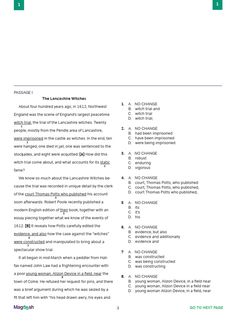 English Test: 45 Minutes - 75 Questions | PDF | Question | Witchcraft