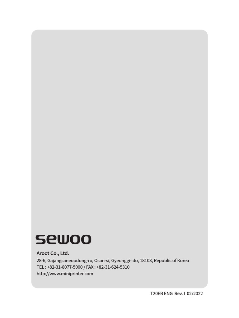 Sewoo Slk-T20eb Series User Manual Eng | PDF | Printer (Computing) | Input/Output