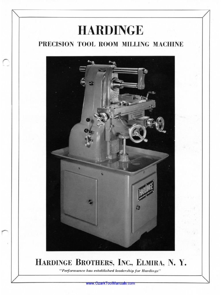 Hardinge Horizontal Mill Bulletin | PDF