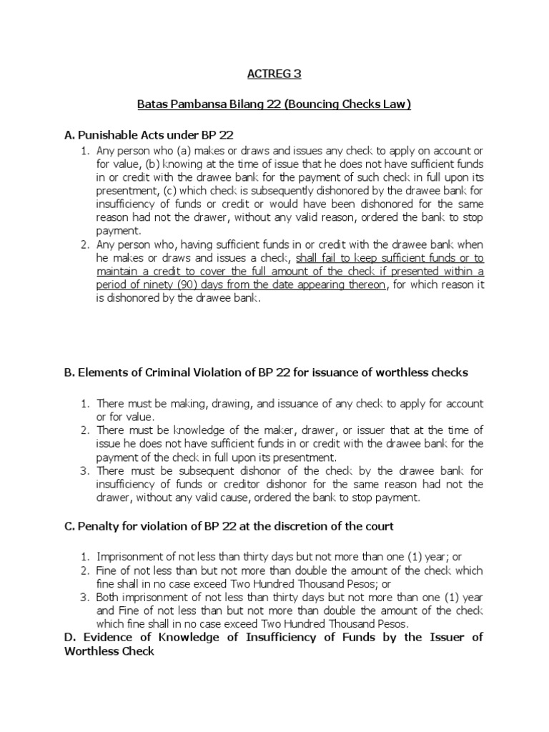 Bouncing Checks Law | PDF | Fraud | Common Law