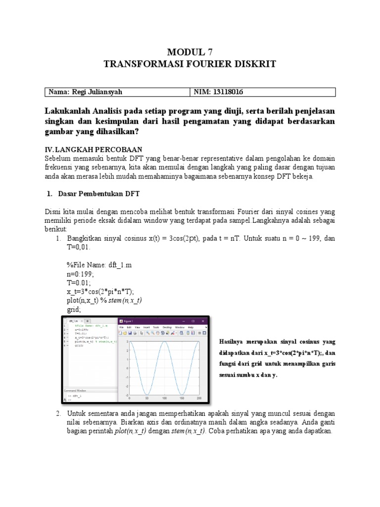 Tugas 7 MATLAB - 13118016 - Regi Juliansyah | PDF