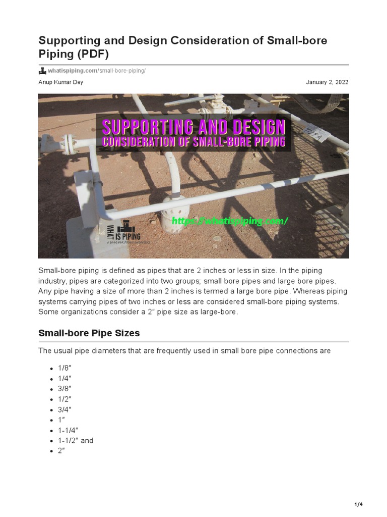 Supporting and Design Consideration of Small-Bore Piping | PDF | Pipe ...
