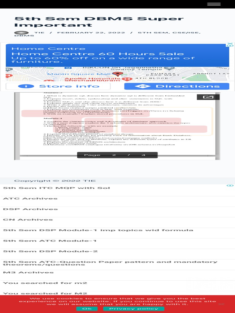 5th Sem DBMS Super Important - TIE 2 | PDF | Sql | Databases