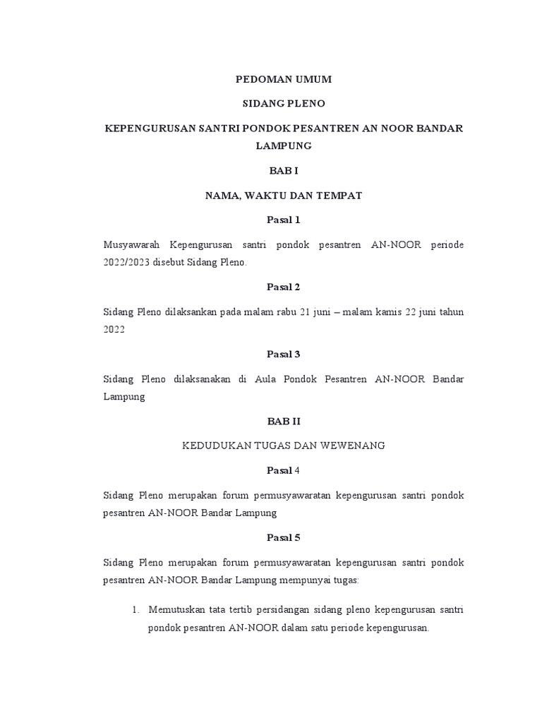 Tartib Sidang Pleno | PDF