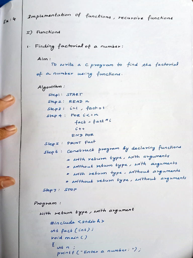 Finding factorial, sum and power using recursive functions | PDF ...