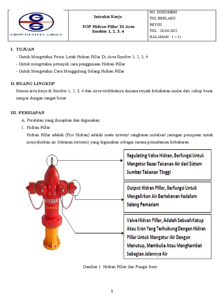 Ik Panduan Hydrant Pillar Di Area Smelter 1, 2, 3, 4 | PDF