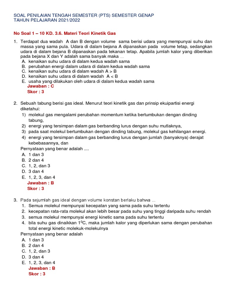 Soal PTS Fisika XI Sem 2.... | PDF