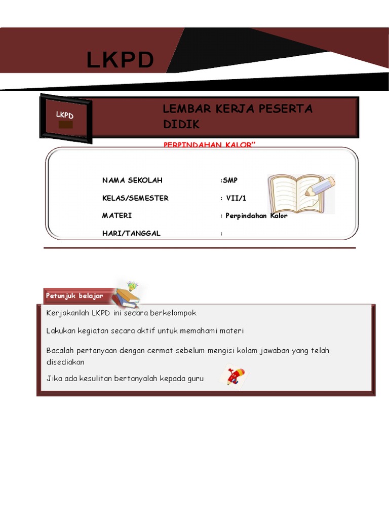 LKPD Perpindahan Kalor | PDF | Kajian Bahasa Asing