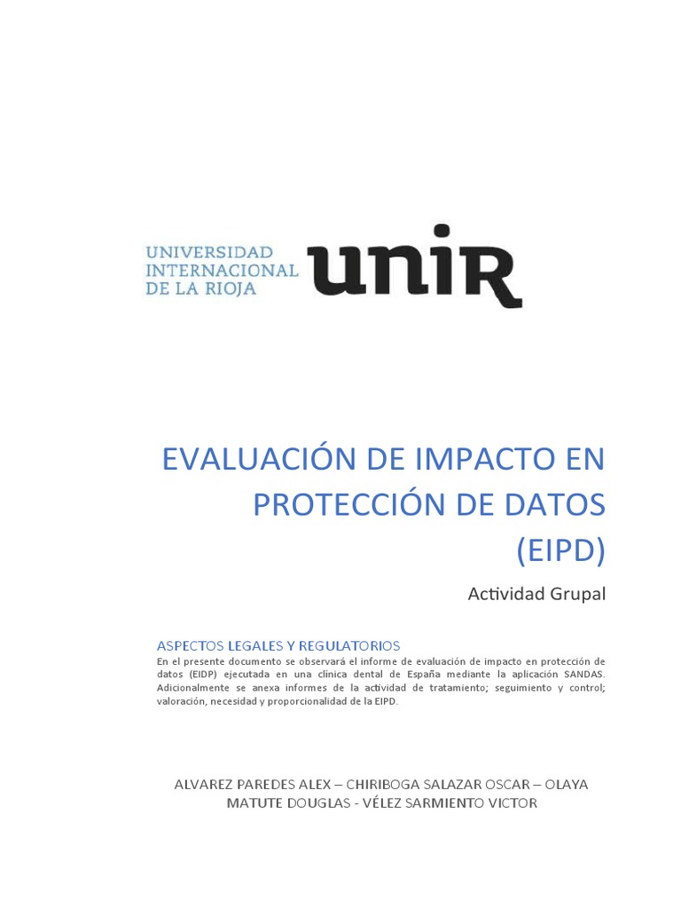 Confección de Una Evaluación de Impacto en Protección de Datos (EIPD ...