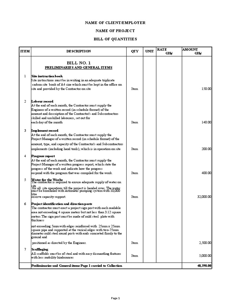 Typical BOQ - Building | PDF | Stairs | Concrete