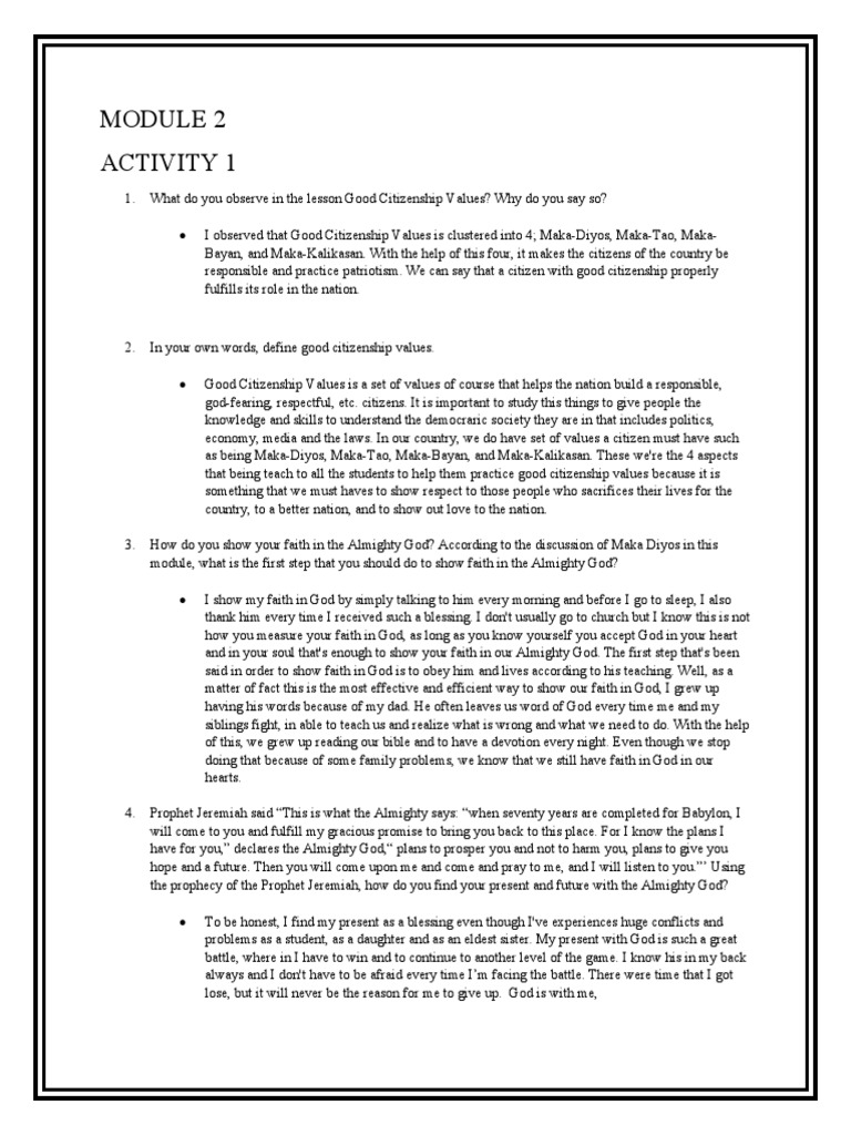 Civic Welfare Training Assessment | PDF | Faith | Golden Rule