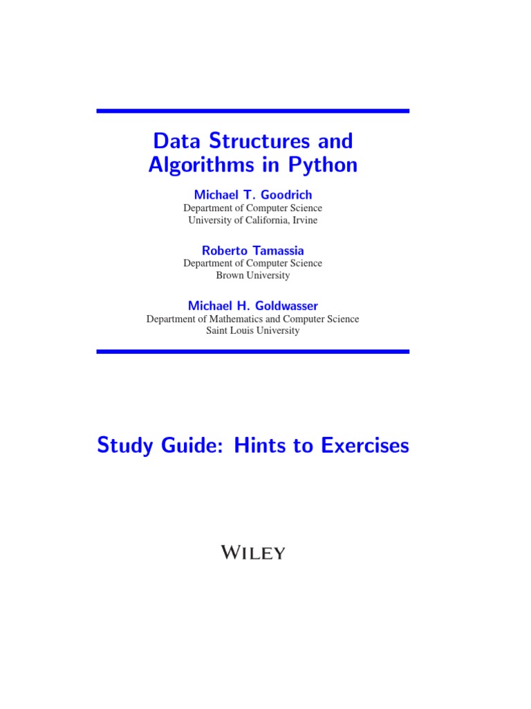 Data Structures and Algorithms in Python: Michael T. Goodrich | PDF | Method (Computer ...